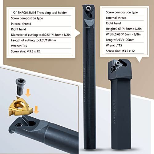 Metal Lathe Cutting Threading Bar 1/2'' And 5/8'' Shank Threading ...