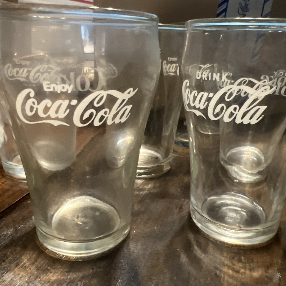 Enjoy Coca-Cola, 5" Enjoy Coke Glasses, Lot Of 9 Vintage different ...