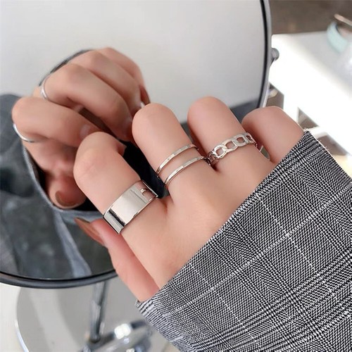 Fashion Silver Colors Adjustable Rings 3pcs Set Women Accessories Ring ...