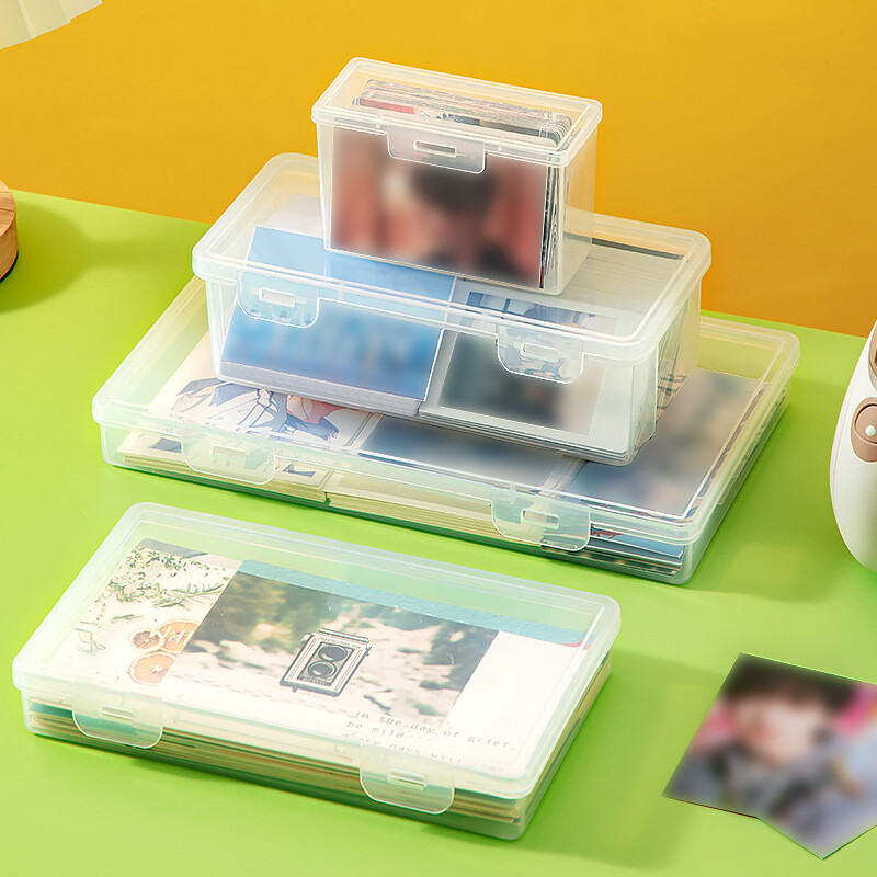 Transparent Storage Case Plastic Photocards Small Card Organizer Card ...