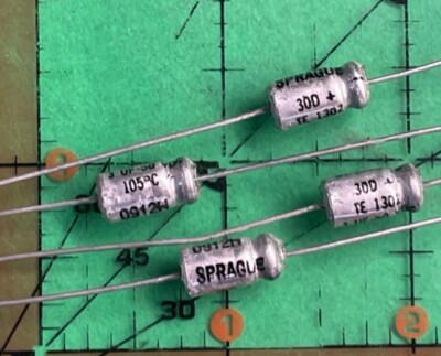 Capacitors Axial Aluminum Electrolytic TE1302 Sprague 3uf 50v Mini 4pc ...