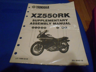 NOS Yamaha Assembly Manual Supplement XZ550RK | eBay
