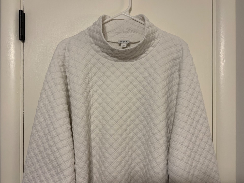 J. Crew #BL249 Women's Plus L/S Quilted Mockneck Pullover Shirt Top 3X ...