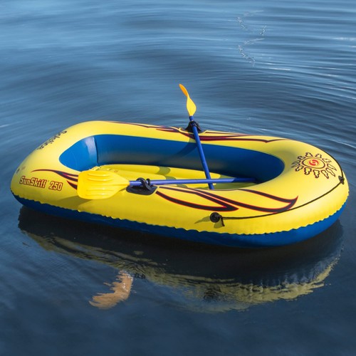 Inflatable Boat Rafts 2 Person for Adults & Kids Comes W/ Oars Paddles ...