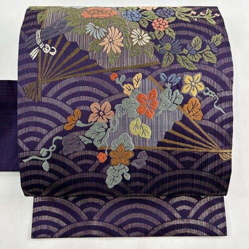 JAPANESE KIMONO BELT NAGOYA OBI DARK PURPLE PURE SILK BB8105 | eBay