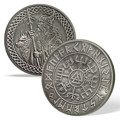 Viking Coins Norse Odin Coin Vikings Vegvisir Valknut Symbol Challenge ...