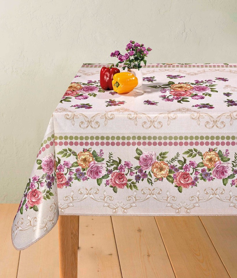 Wipe Clean Tablecloth Vinyl Oilcloth Wipeable PVC Table Cloth Cover ...