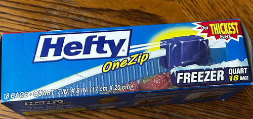 Hefty One Zip Freezer Quart 2003 VTG NOS 18 Bags Quart Size 8x7 | eBay