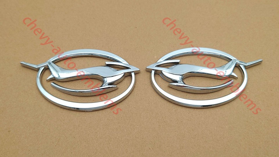 2pcs Silver Impala Flying Left Right Side Pillar Emblem Nameplate ...