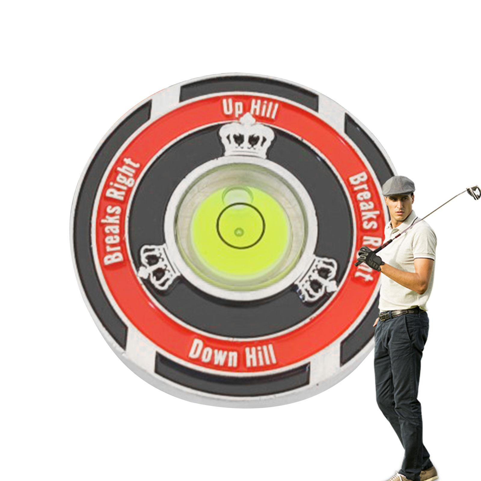 Golf Level Ball Marker Alignment Reader Tool 2 Sided Golf Ball Marker ...