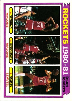 1980-81 ROCKETS TEAM LEADERS 1981-82 Topps Basketball #52 FREE SHIPPING ...