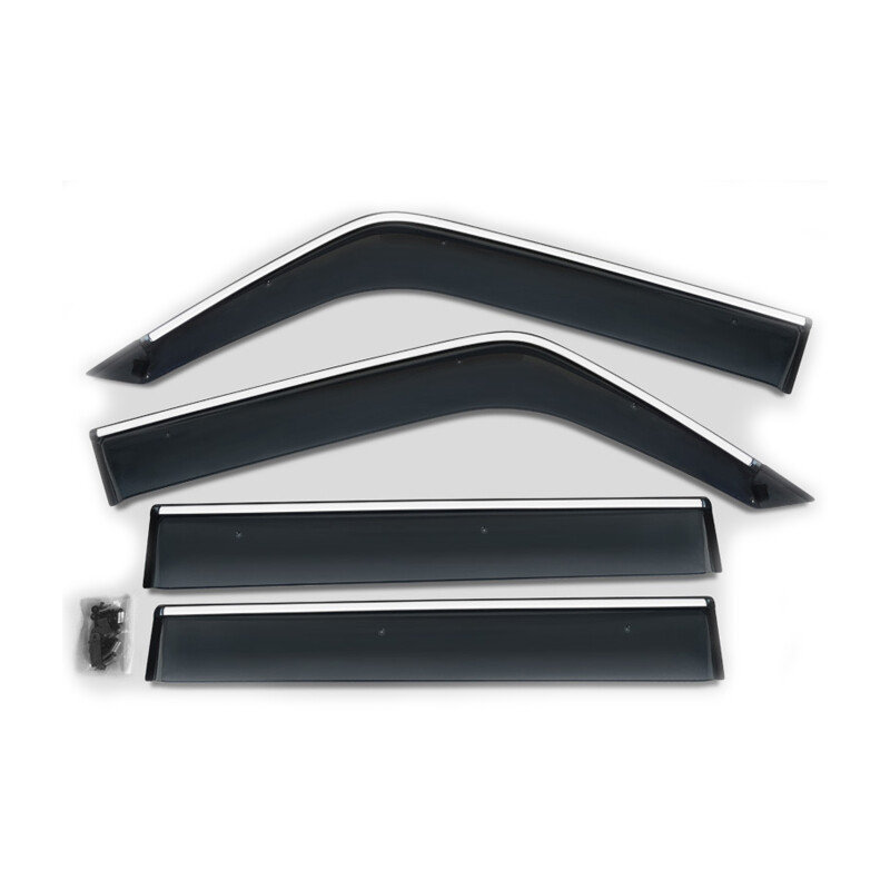 Window Visor Deflector W/Stainless Steel Trim For Mitsubishi Pajero V31 ...