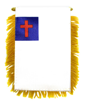 1 Dozen Christian Mini Banner Flag 4x6in Rear view Mirror Flag | eBay