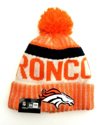 New Era Denver Broncos NFL Winter Cuffed Pom Knit Skull Cap Orange ...