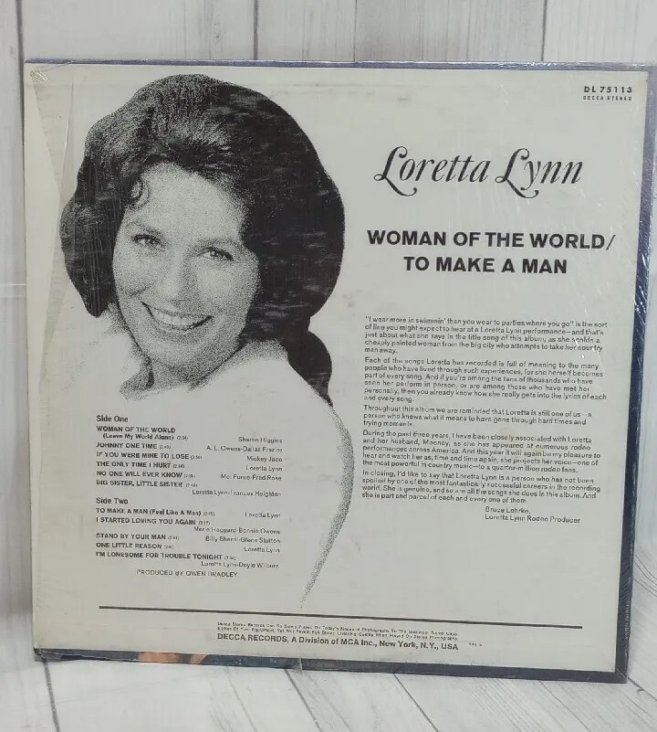 LORETTA LYNN ~Woman Of The World~ TO MAKE A MAN (LP) DECCA Stereo ...