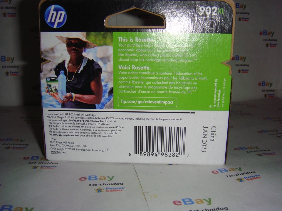 NEW HP 902XL BLACK Ink Cartridge ~ HP Factory Sealed Box Pak ~ Exp'd ...