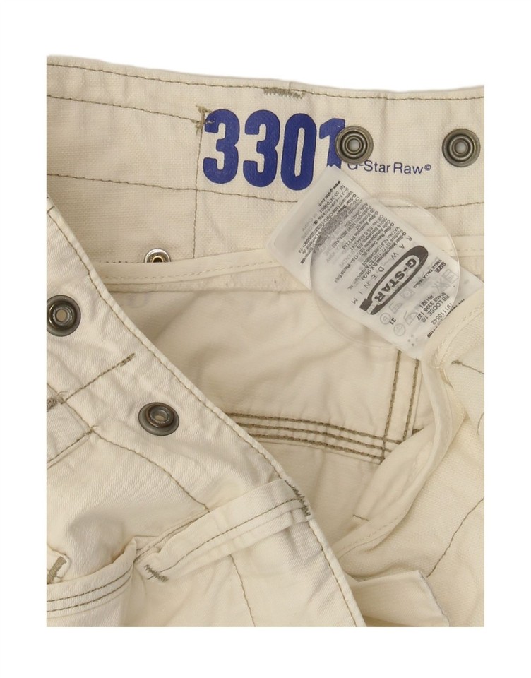 G-STAR Mens 3301 Cargo Shorts W31 Medium White Cotton DY07 | eBay