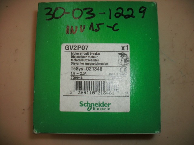 Schneider Electric GV2P07 Motor Circuit Breaker TeSys 021346 for sale ...