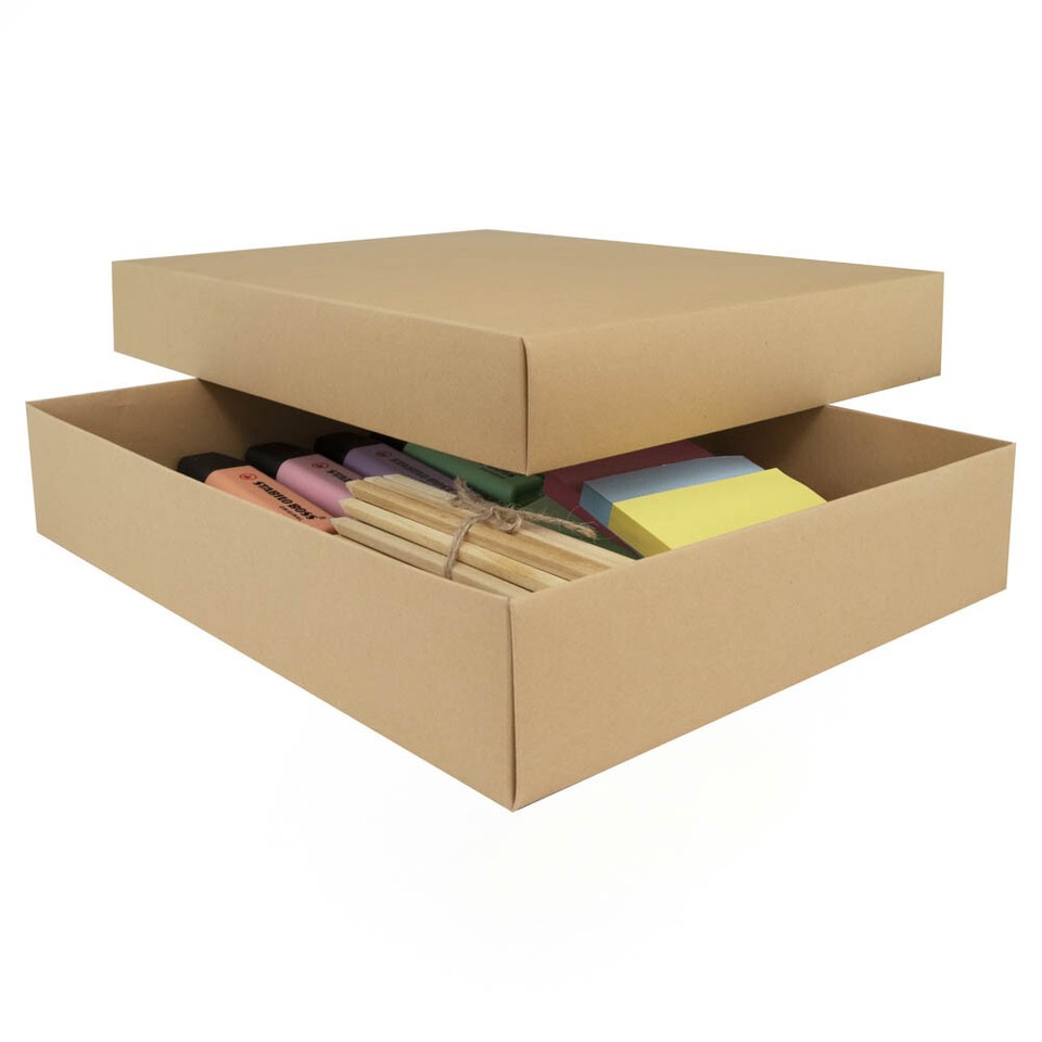 Self Assembly Gift Box Flat Pack Gift Box Eco Kraft Matt Finish A3 A4 ...