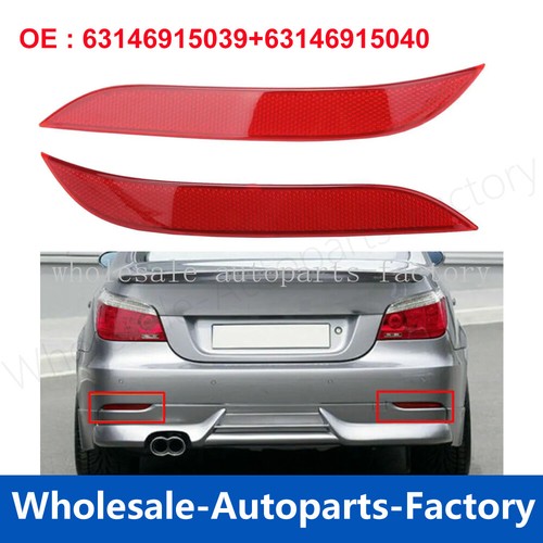 1Pair Rear Left+Right Bumper Reflector Light For BMW E60 525i 528i 535i ...