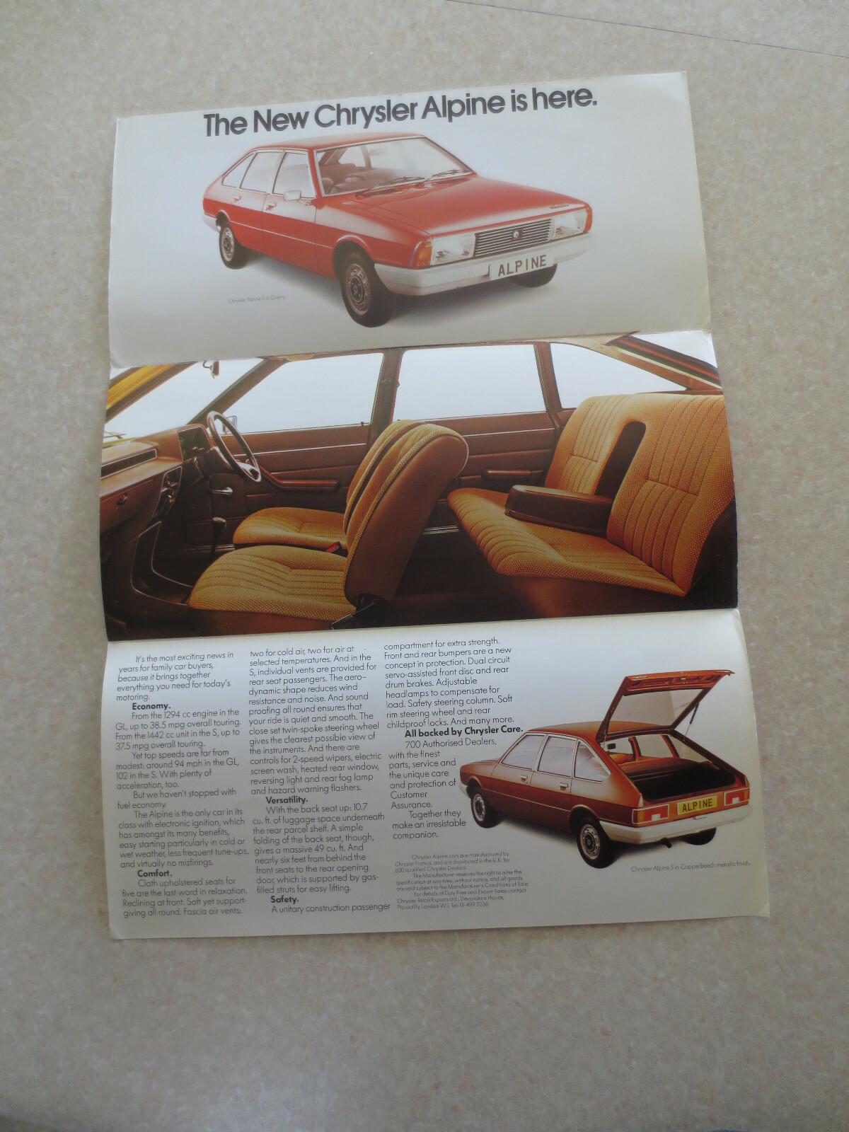 1976 Chrysler Alpine car advertising brochure | eBay
