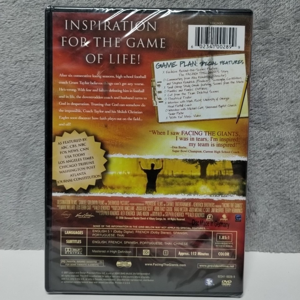 Facing the Giants (DVD, 2007) New/Sealed | eBay