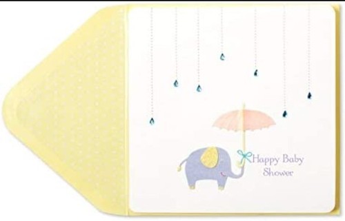 Papyrus Raindrops, Umbrella and Elephant Baby Shower Card | eBay