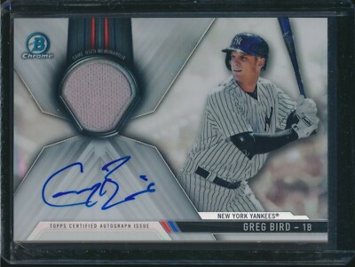 2017 Bowman Chrome Autograph Auto Relic Greg Bird Yankees 036/150 | eBay