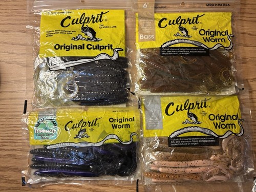 Vintage Culprit /Original Worm Mixed Lot of 4 Black, Purple, Pumpkin ...