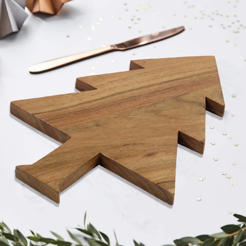 Oussum X-Mas Tree Chopping Board Reversible Wooden Cutting Board With ...