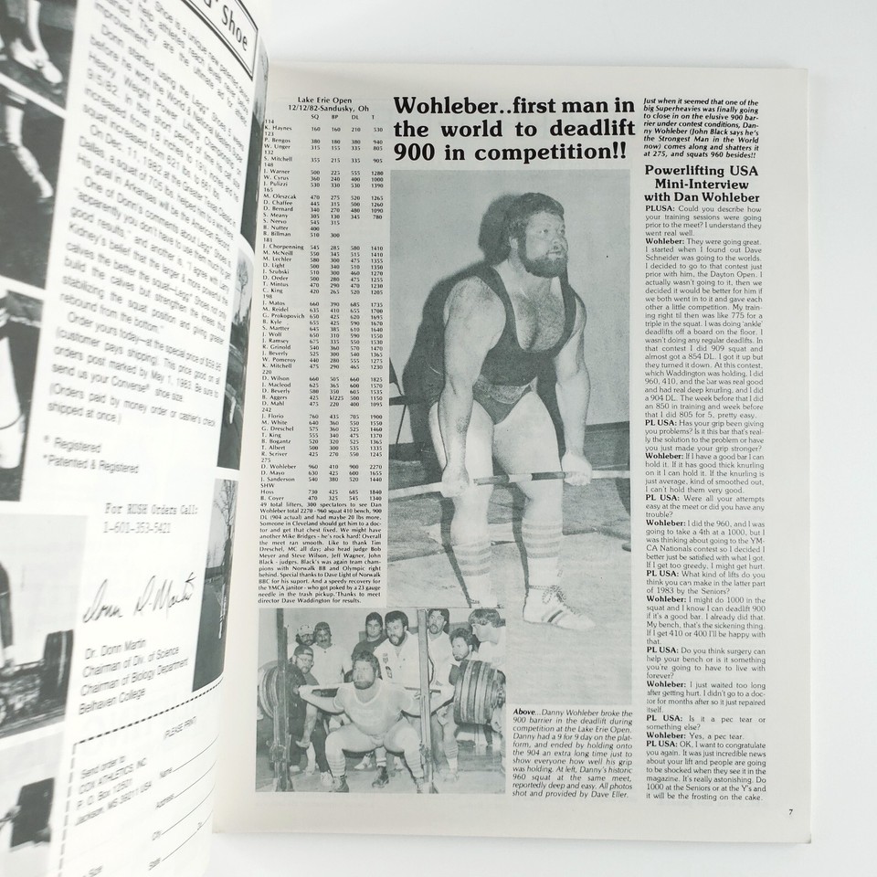 Powerlifting USA Jim Lem Magazine 1983 January Flash Weight Lifting ...