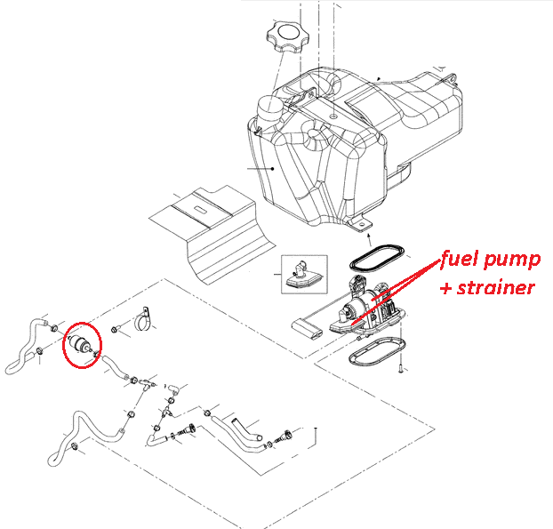 CAN-AM Outlander 400 2008 fuel pump STRAINER pompa carburante bomba ...