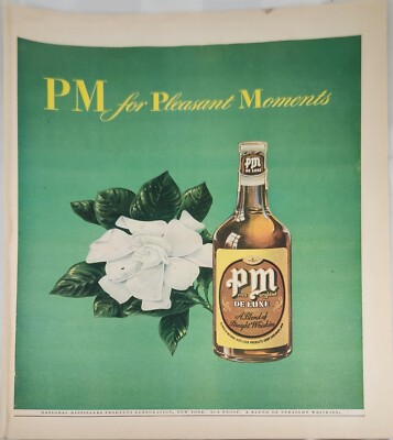 1944 PM De Luxe Blended Rye Whiskey Vintage Ad Pleasant moments | eBay