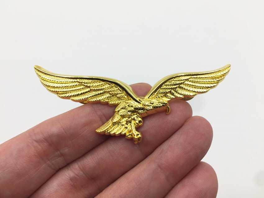 1PC German Eagle Iron Cross Wreath Military Army Brooch Pin Gun Gold ...