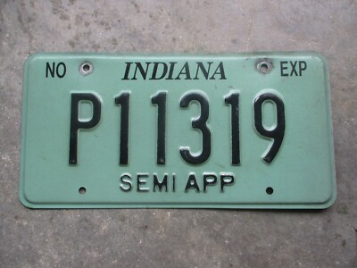 Indiana Apportioned SEMI license plate # P 11319 | eBay