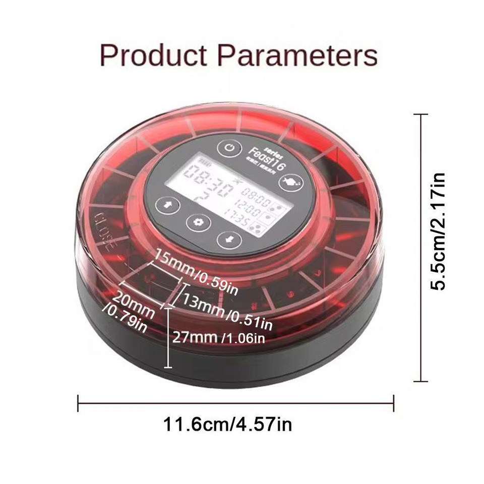 Petbank Automatic Fish Feeder for Aquarium - Auto Food Dispenser with ...