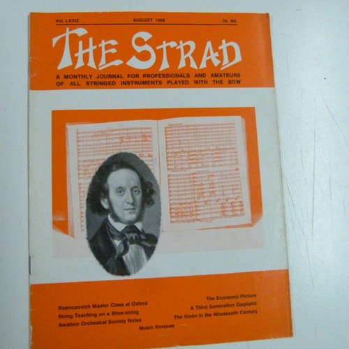 The Strad magazine August 1968 Joseph Gagliano violin / Anna ...
