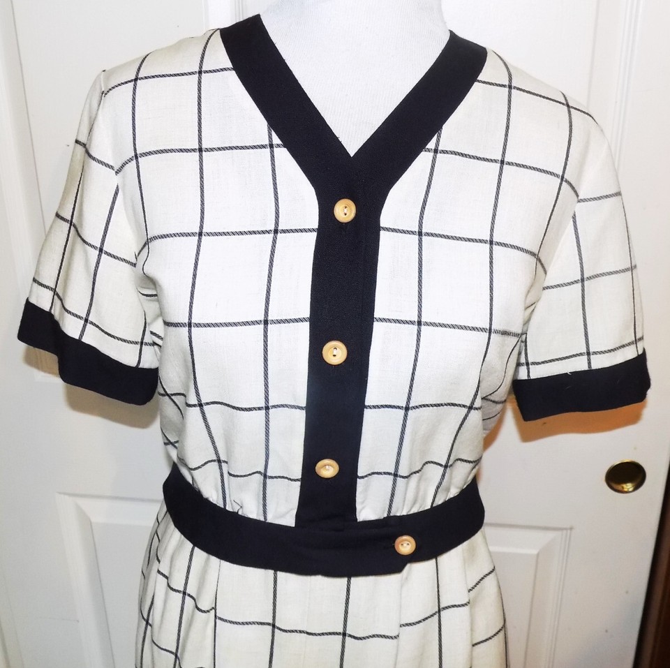 80s California Design Petite Dorothy Samuel Tan Black Skort Rayon Flax ...