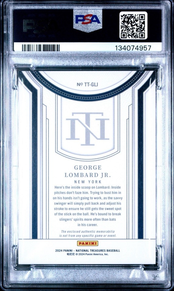2024 NATIONAL TREASURES TREASURED THREADS #GLJ GEORGE LOMBARD JR. /99 ...