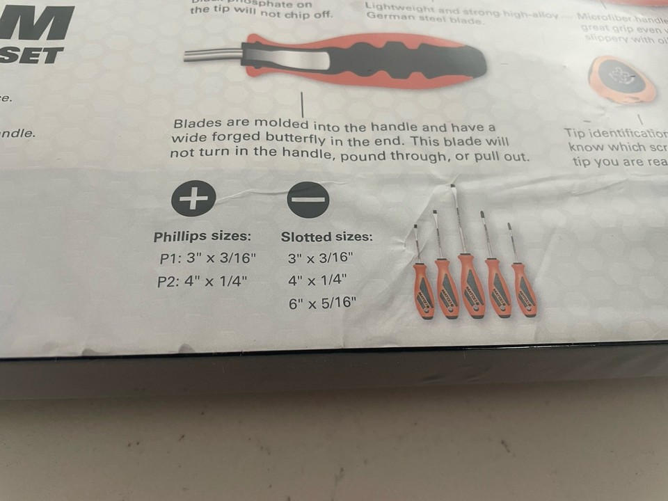 New Matco 5 Pc Top Torque II Premium Orange Screwdriver Set In Tray ...