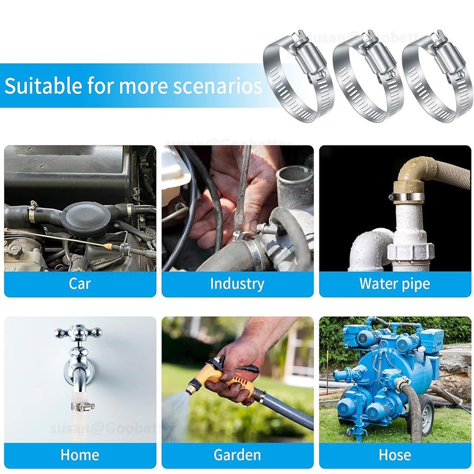 Hose Clips Pipe Clamps Worm Drive Jubilee Type Clip Stainless Steel ...