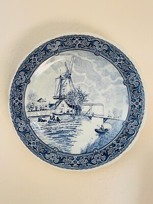 Delft Plate by Boch Blue Windmill Made for Royal Sphinx Holland Large ...