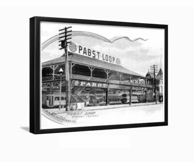 Pabst Trolley Loop, Coney Island - 1900 Brooklyn New York Framed Photo ...