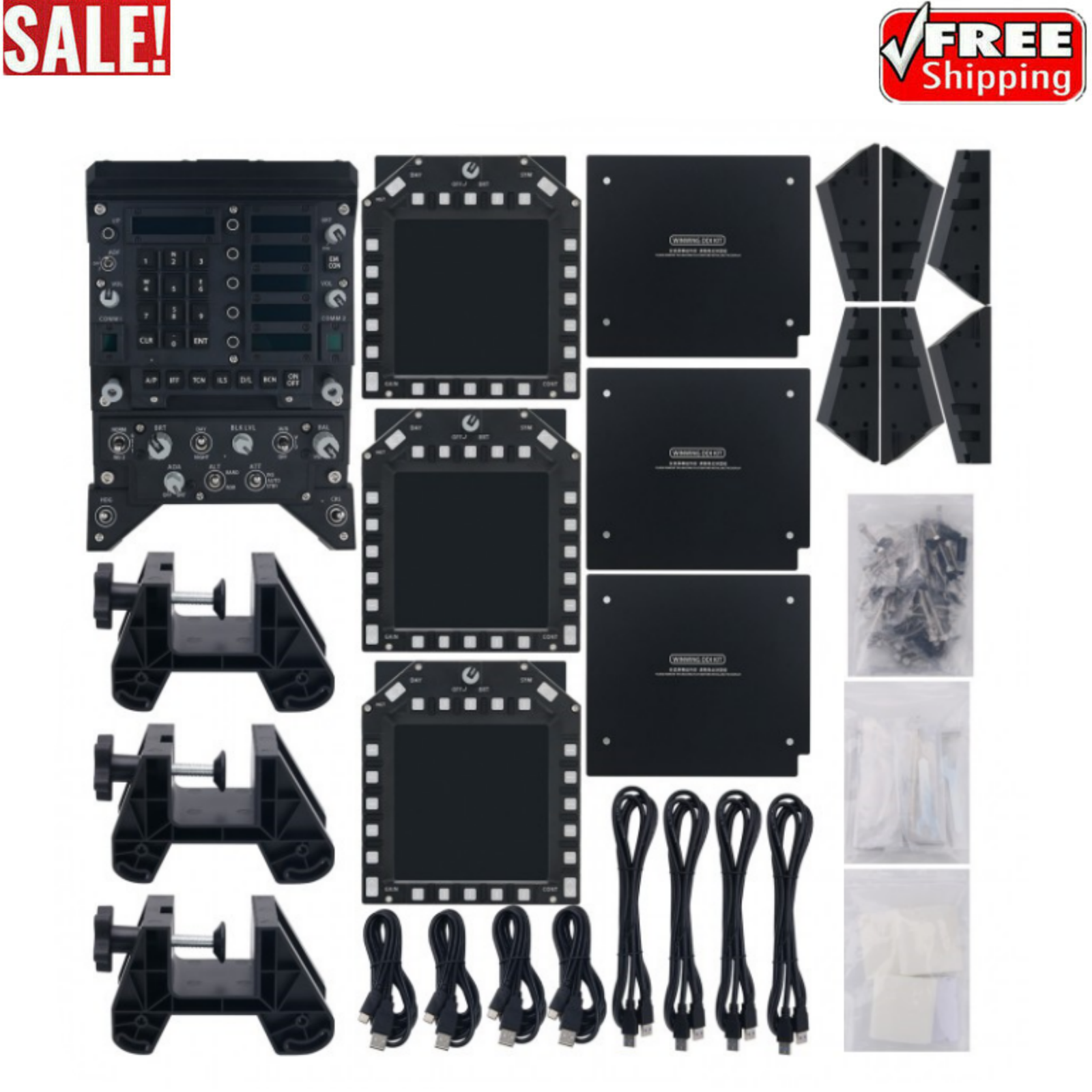 WINWING TOP GUN MIP F18 Full Set UFC Panel w/MFD Panel Display Flight ...