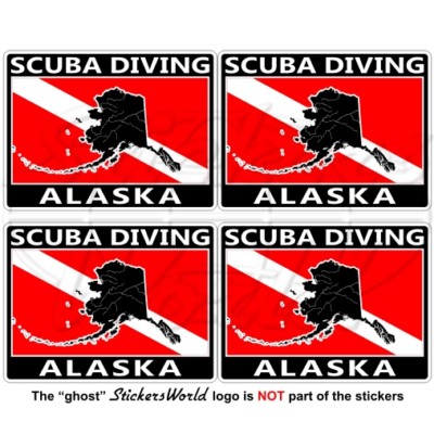 ALASKA SCUBA DIVING Drapeau-l'Alaska Carte Forme USA, 50mm Vinyle ...