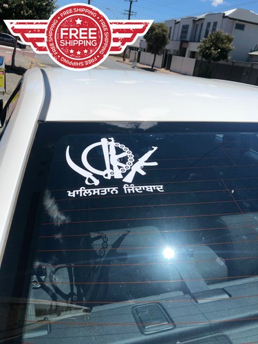 Khalistan Jindabad Sign Punjabi Sticker Rear Window Car & Van Decal ...