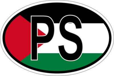 Sticker oval flag vinyl country code PS palestine | eBay