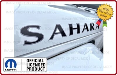 2x Jeep Wrangler SAHARA Hood Vinyl Decals Graphics Stickers Black Gray ...