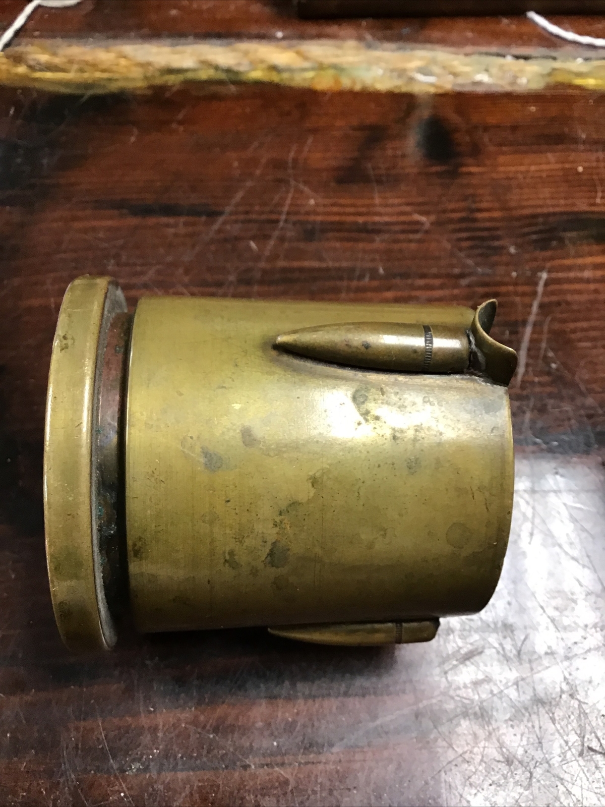 WW2 Brass Artillery Shell Trench Art Ash Tray 40MM MK,2. CPC-2 Lot F.A ...