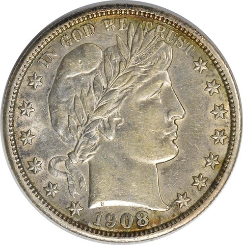 1908 Barber Silver Half Dollar AU Slider Uncertified #113 | eBay